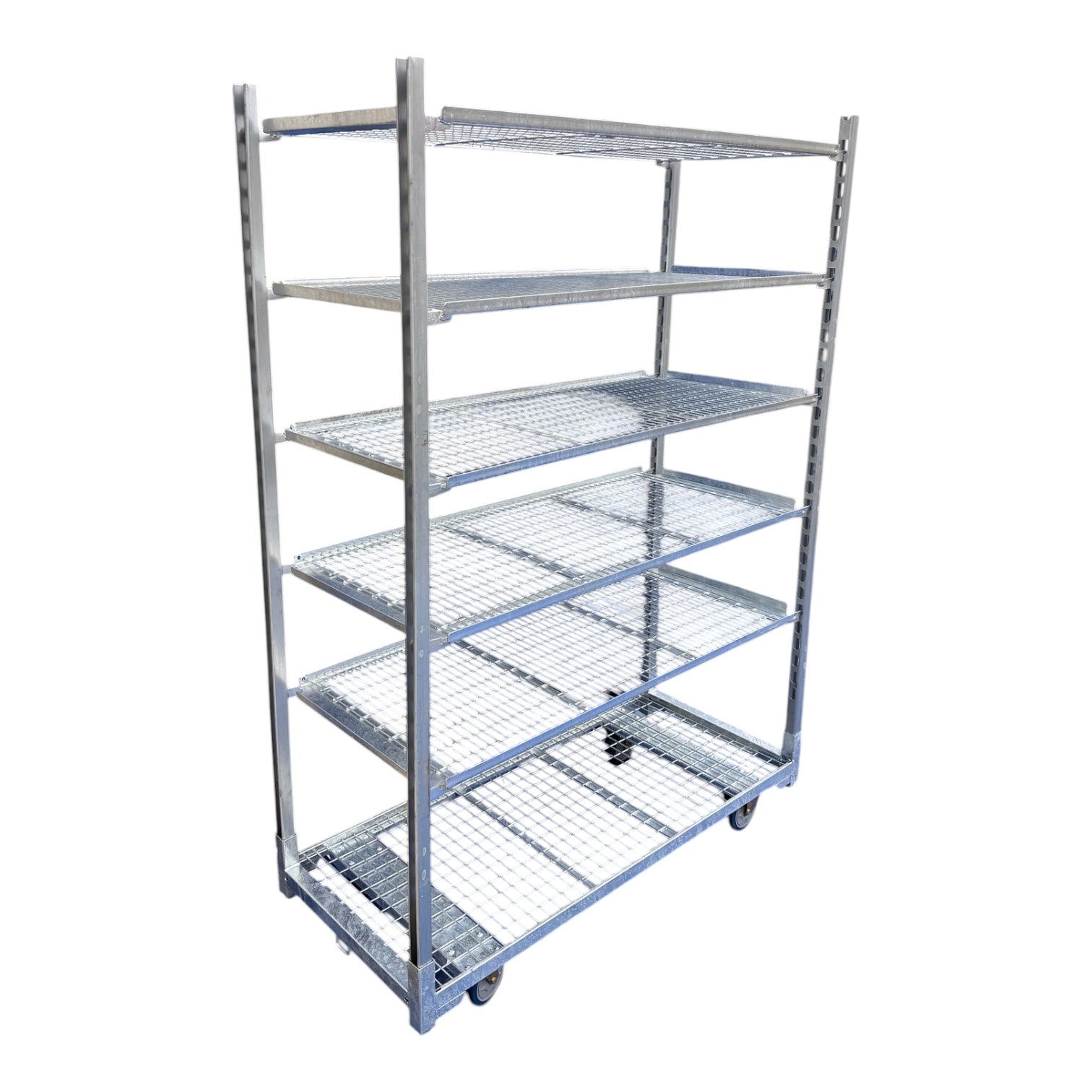 Danish trolley, new wire mesh, incl. 5 panels and uprights, 1350 x 570 ...